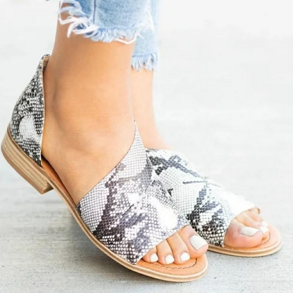 Shoes | Trendy Soft Vegan Open Toe Sidecut Sandal | Poshmark